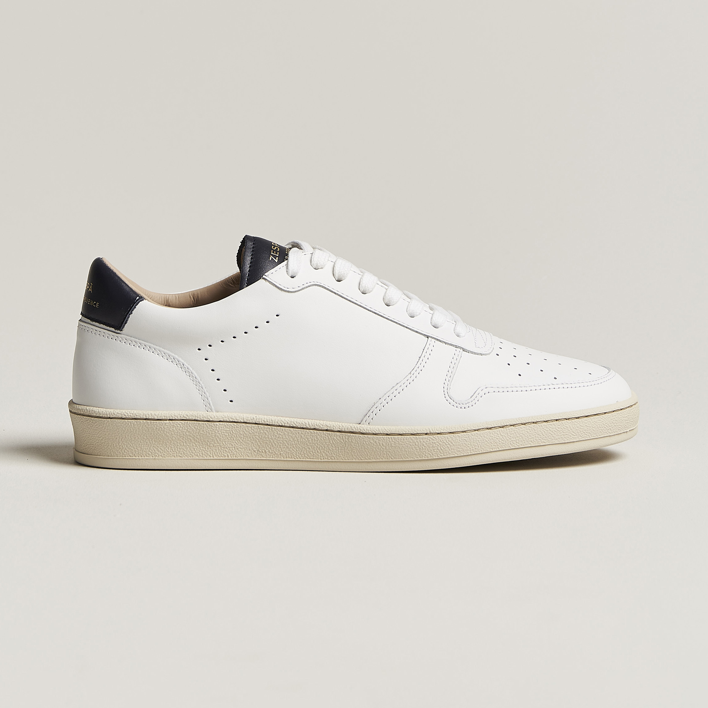 Zespà ZSP23 APLA Leather Sneakers White/Navy - CareOfCarl.dk