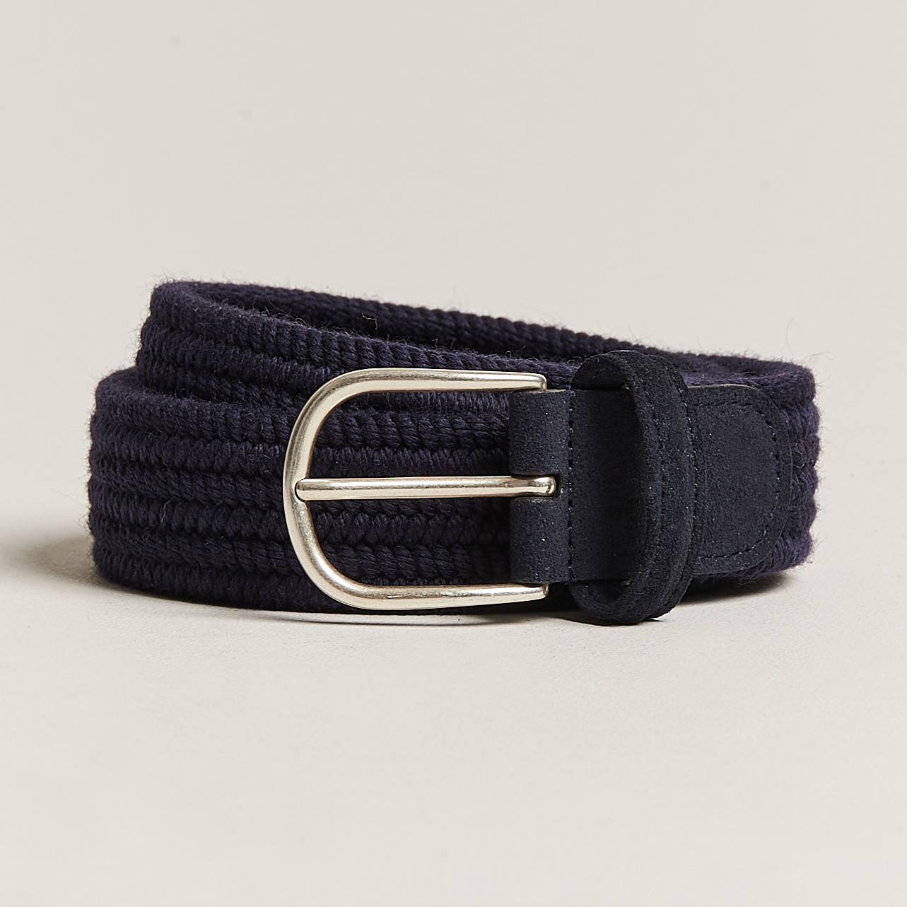 Anderson's Braided Wool Belt Navy - CareOfCarl.dk