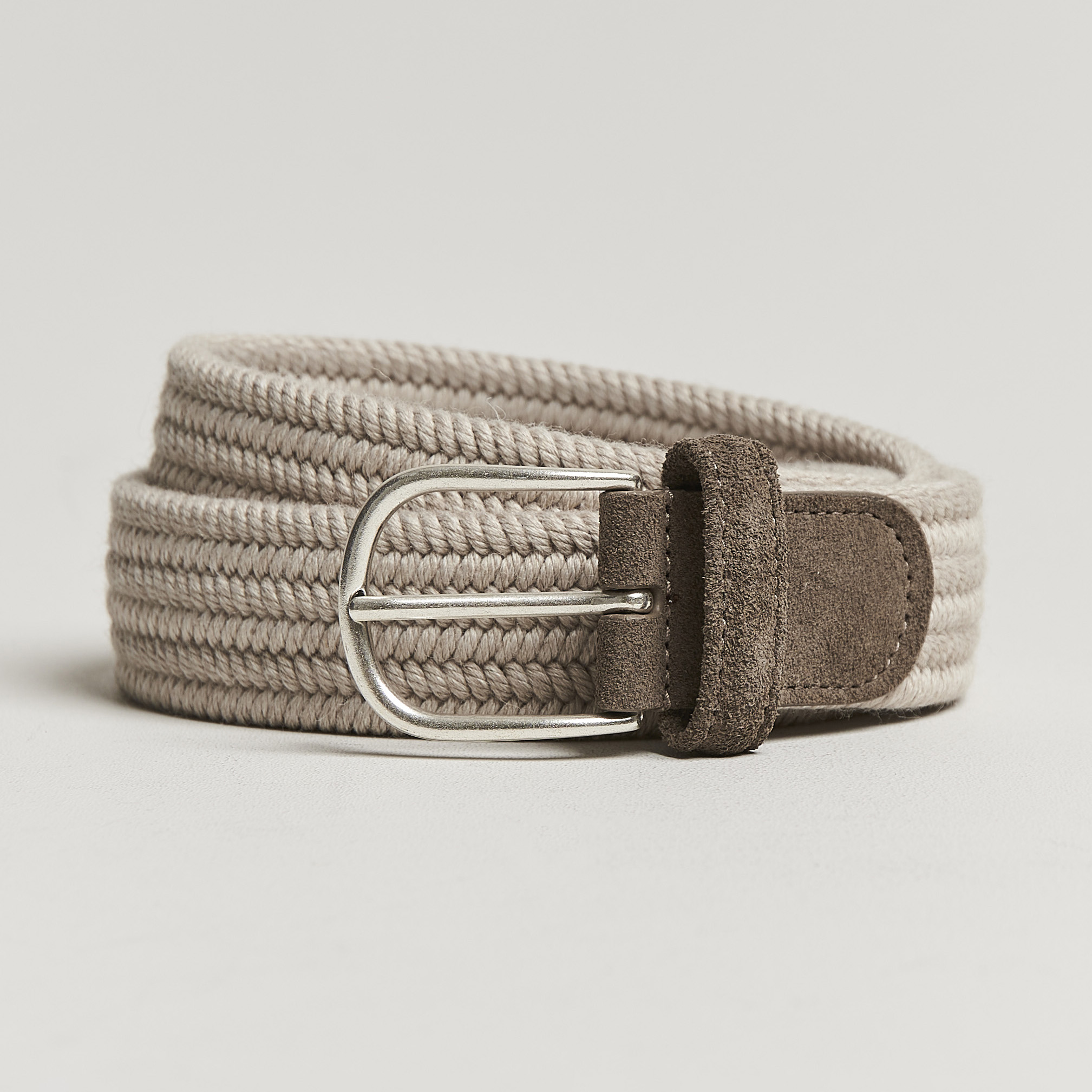 Anderson's Braided Wool Belt Beige - CareOfCarl.dk