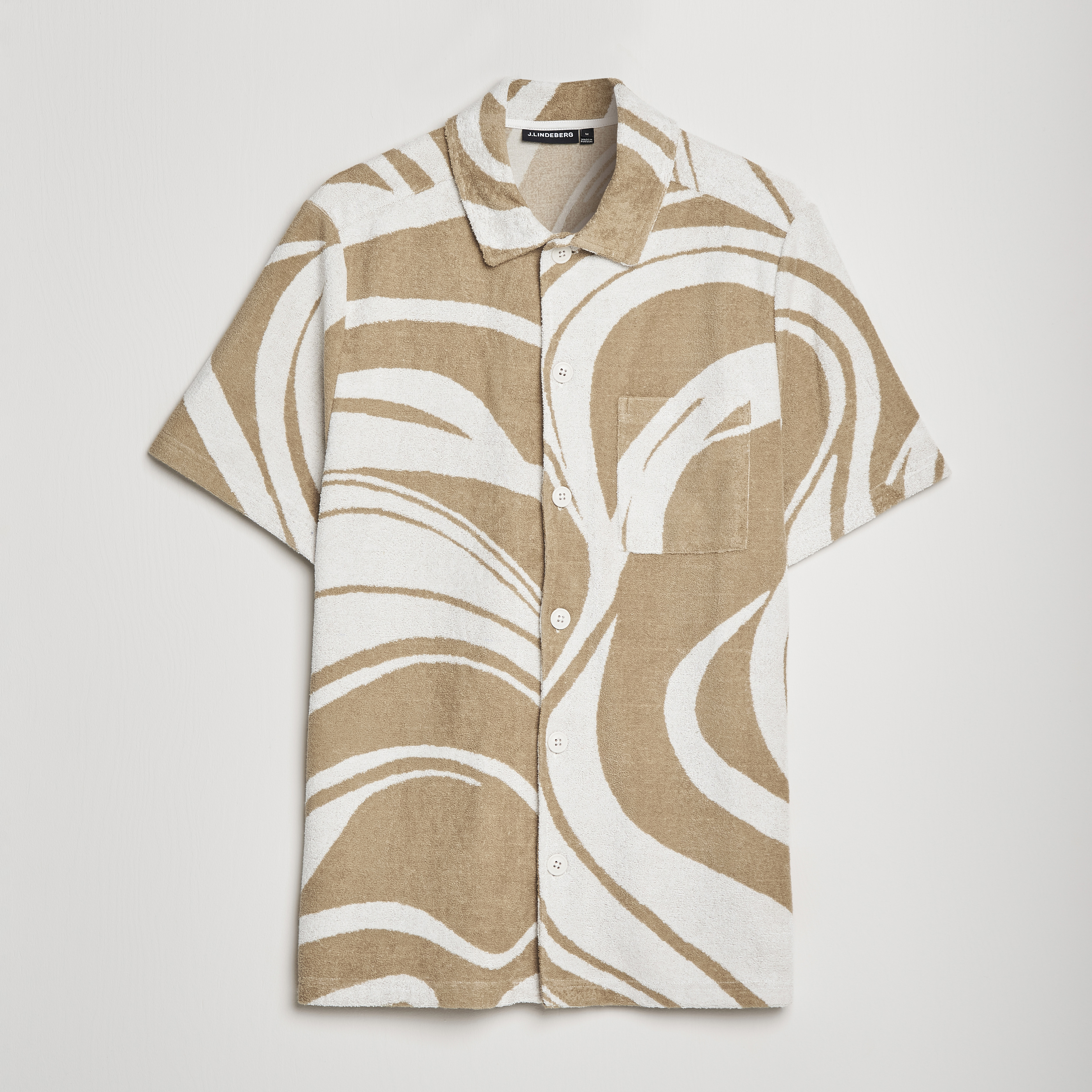 J.Lindeberg BillyToweling Jacquard Shirt Safari Beige - CareOfCarl.dk
