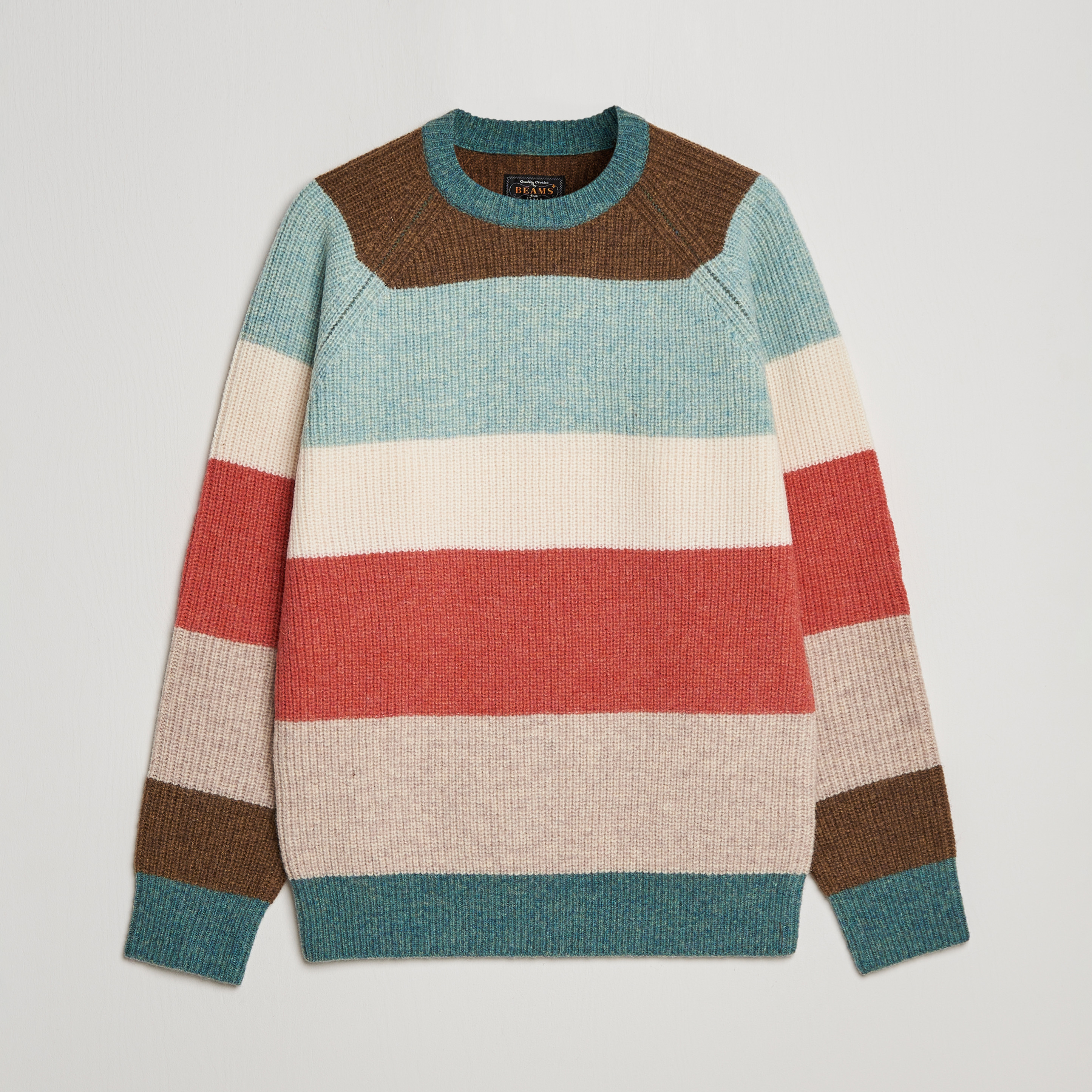 BEAMS PLUS Block Stripe Sweater Multi Stripe - CareOfCarl.dk