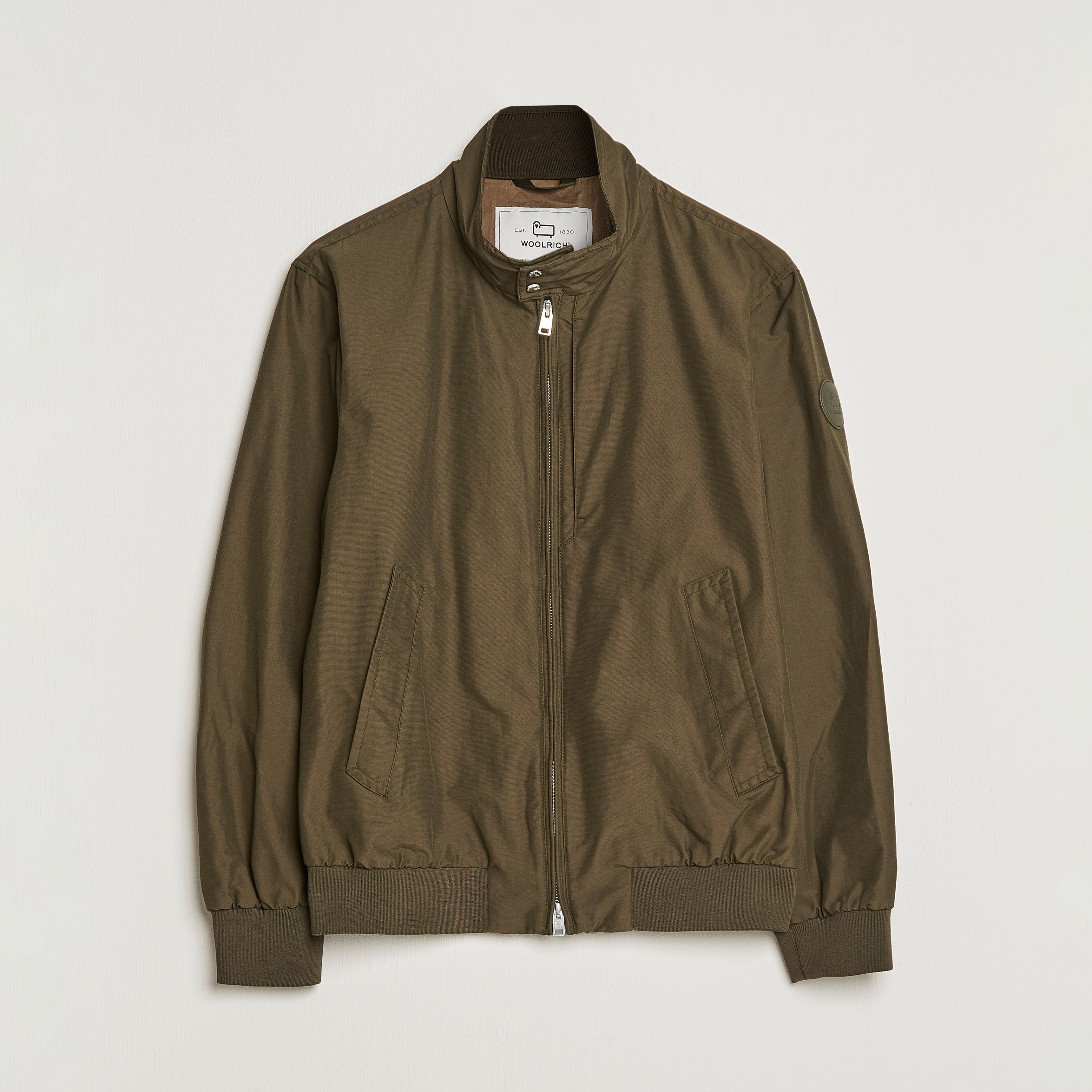 Woolrich Cruiser Eco Cotton Bomber Jacket Dark Green - CareOfCarl.dk