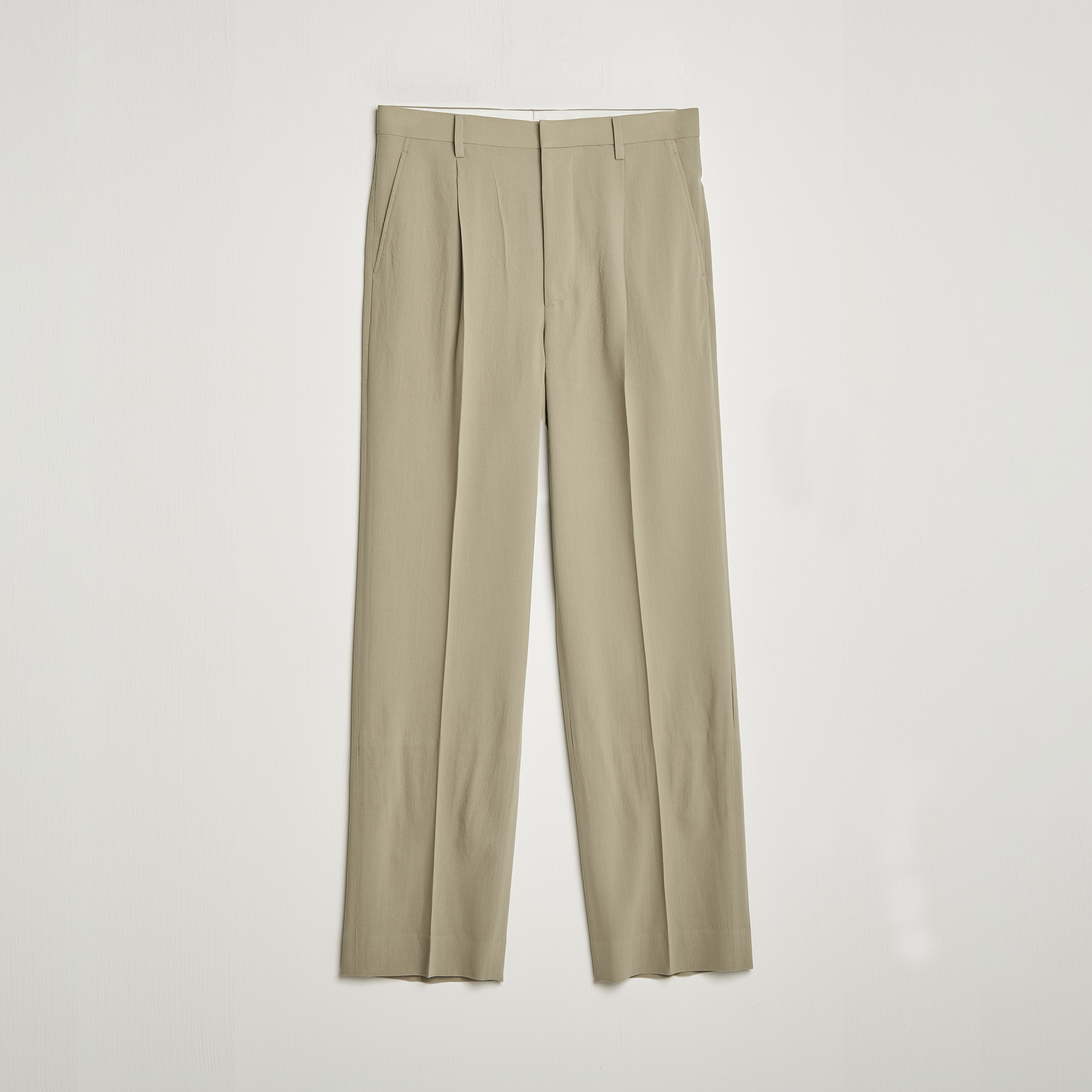 Auralee Viyella Wool Slacks Light Khaki - CareOfCarl.dk