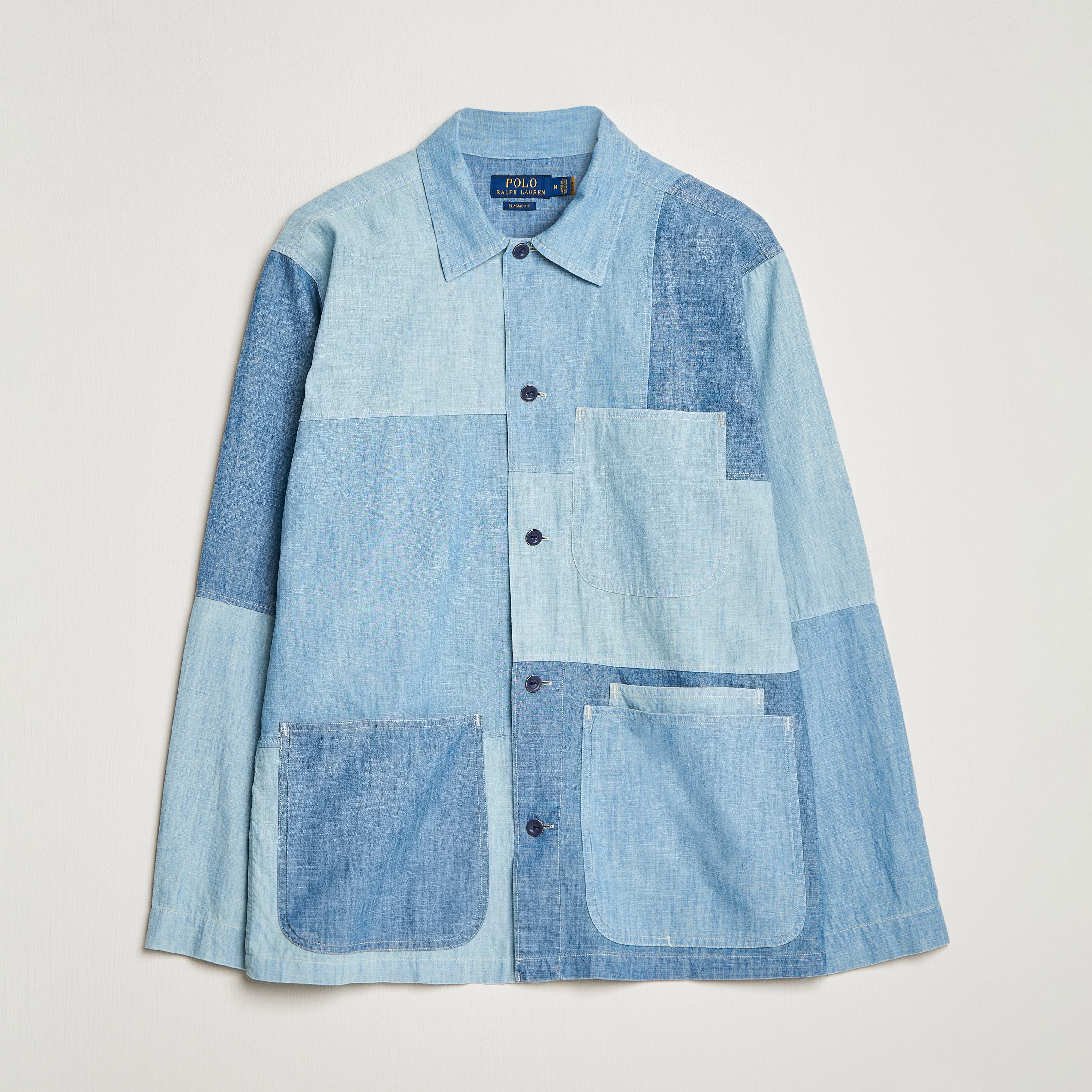 Polo Ralph Lauren Patchwork Denim Shirt Jacket Indigo - CareOfCarl.dk