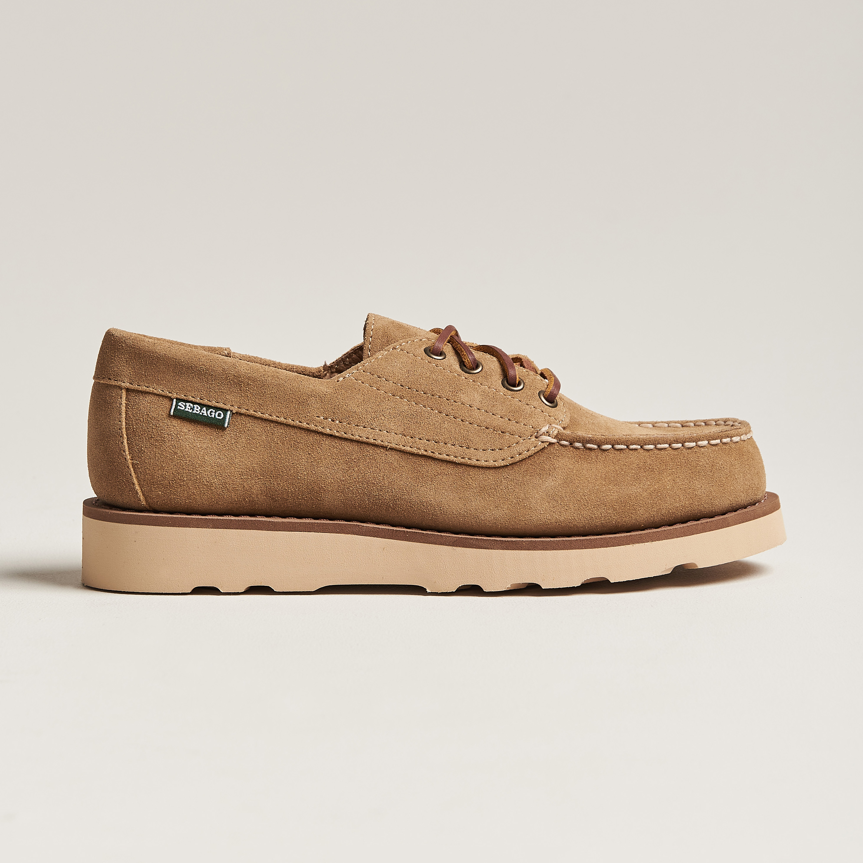 Sebago Askookfield Suede Boat Shoe Beige Camel - CareOfCarl.dk