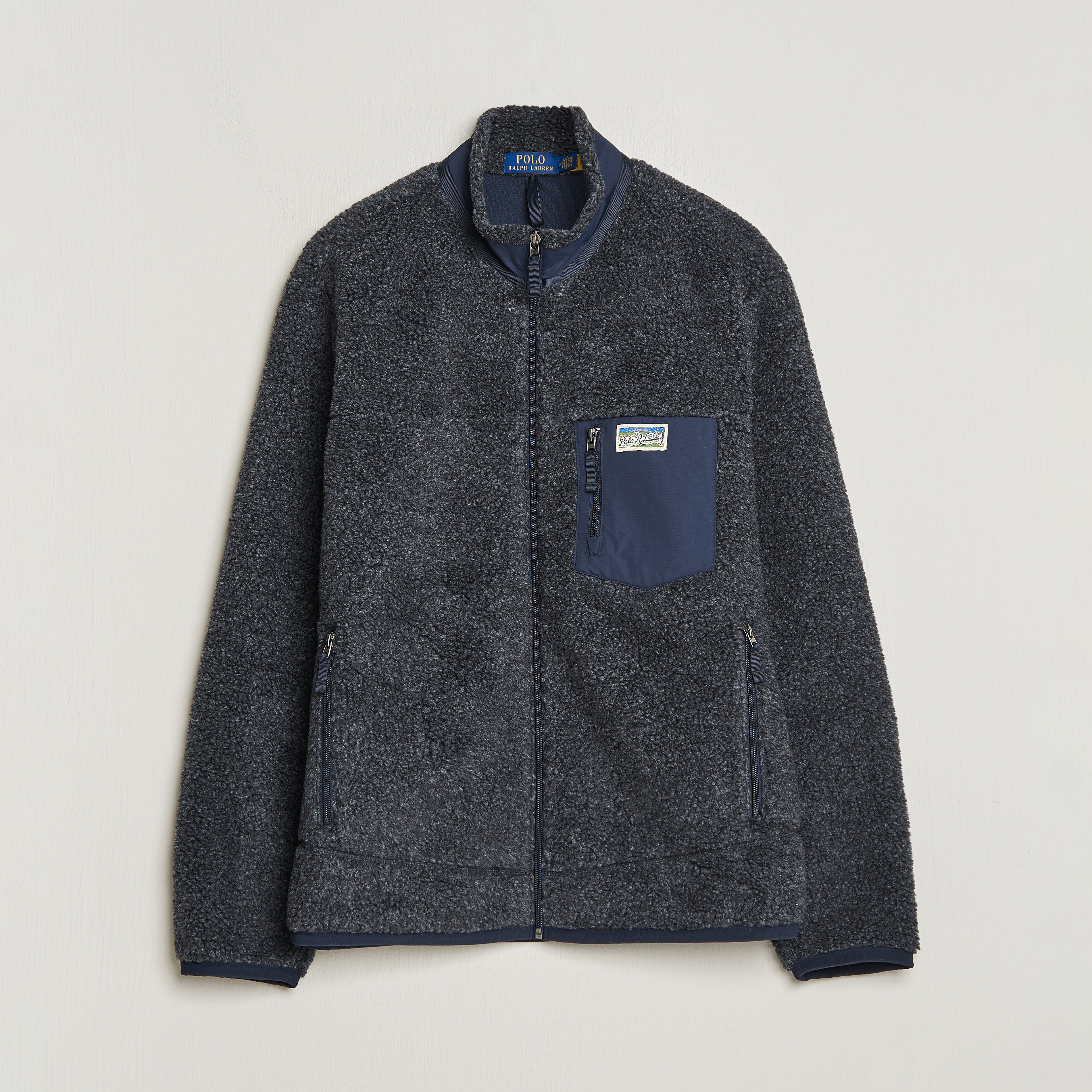 Polo Ralph Lauren Hi-Pile Fleece Full-Zip Jacket Aviator Navy - CareOfCarl.