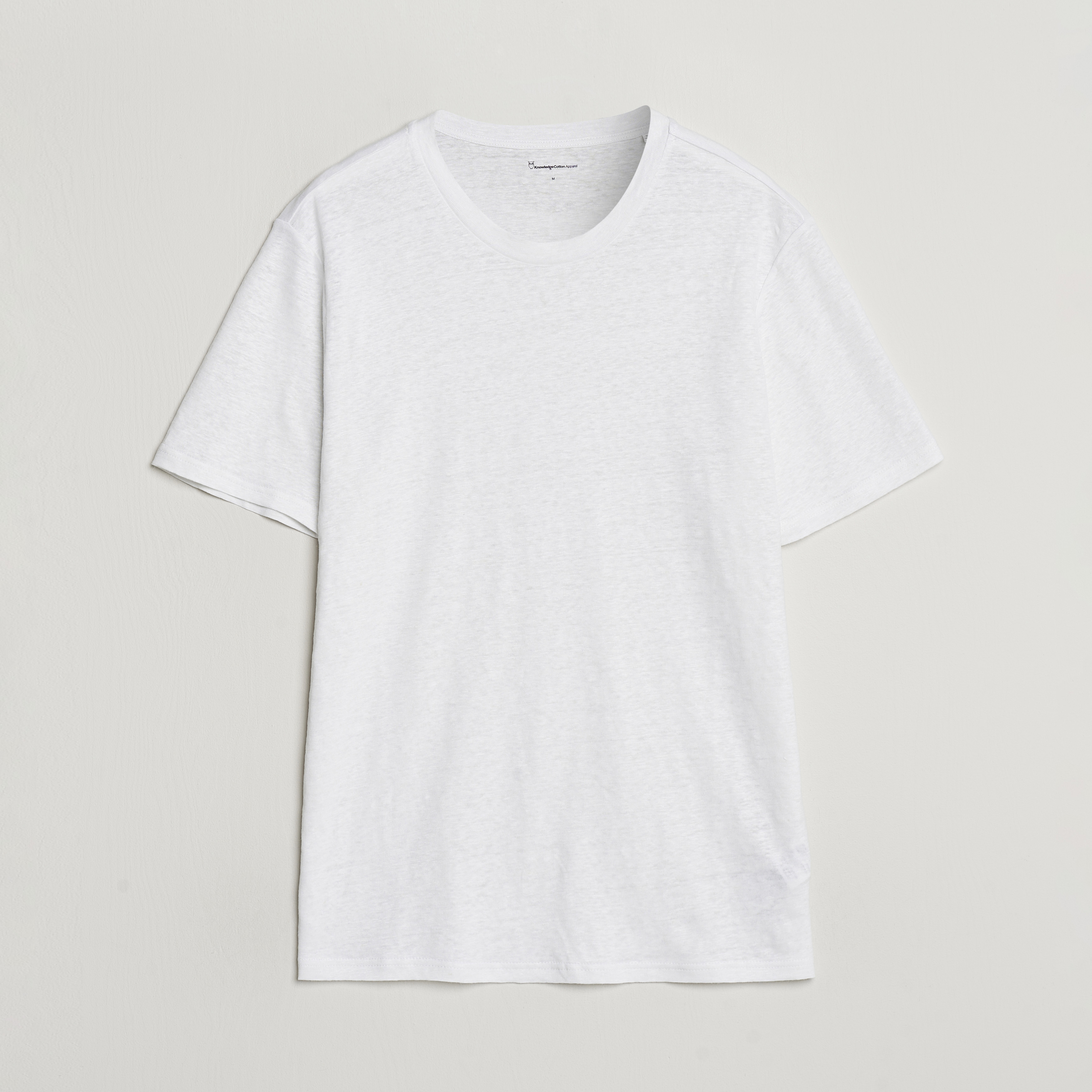 KnowledgeCotton Apparel Organic Linen T-Shirt Bright White - CareOfCarl.dk