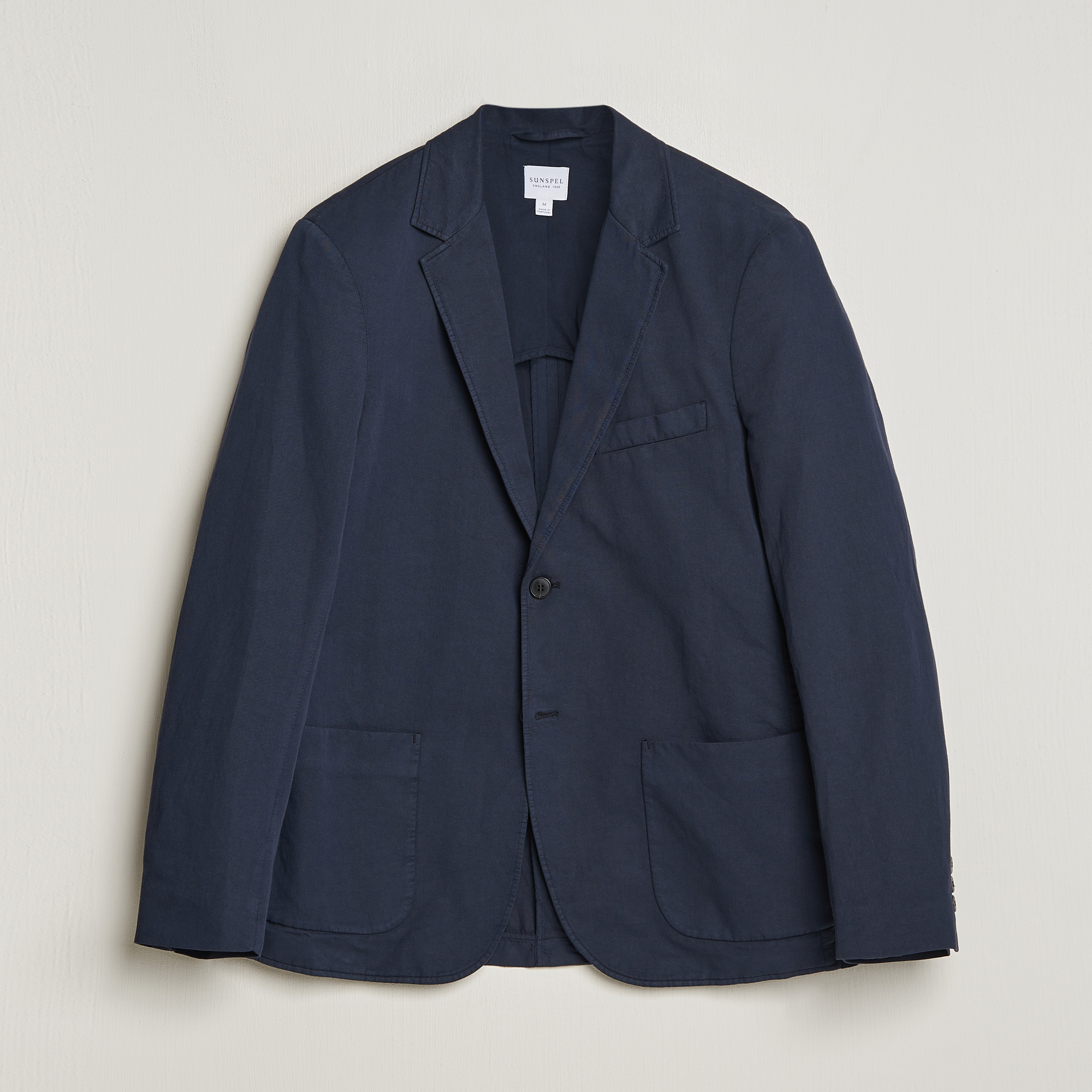 Sunspel Unconstructed Cotton/Linen Blazer Navy - CareOfCarl.dk