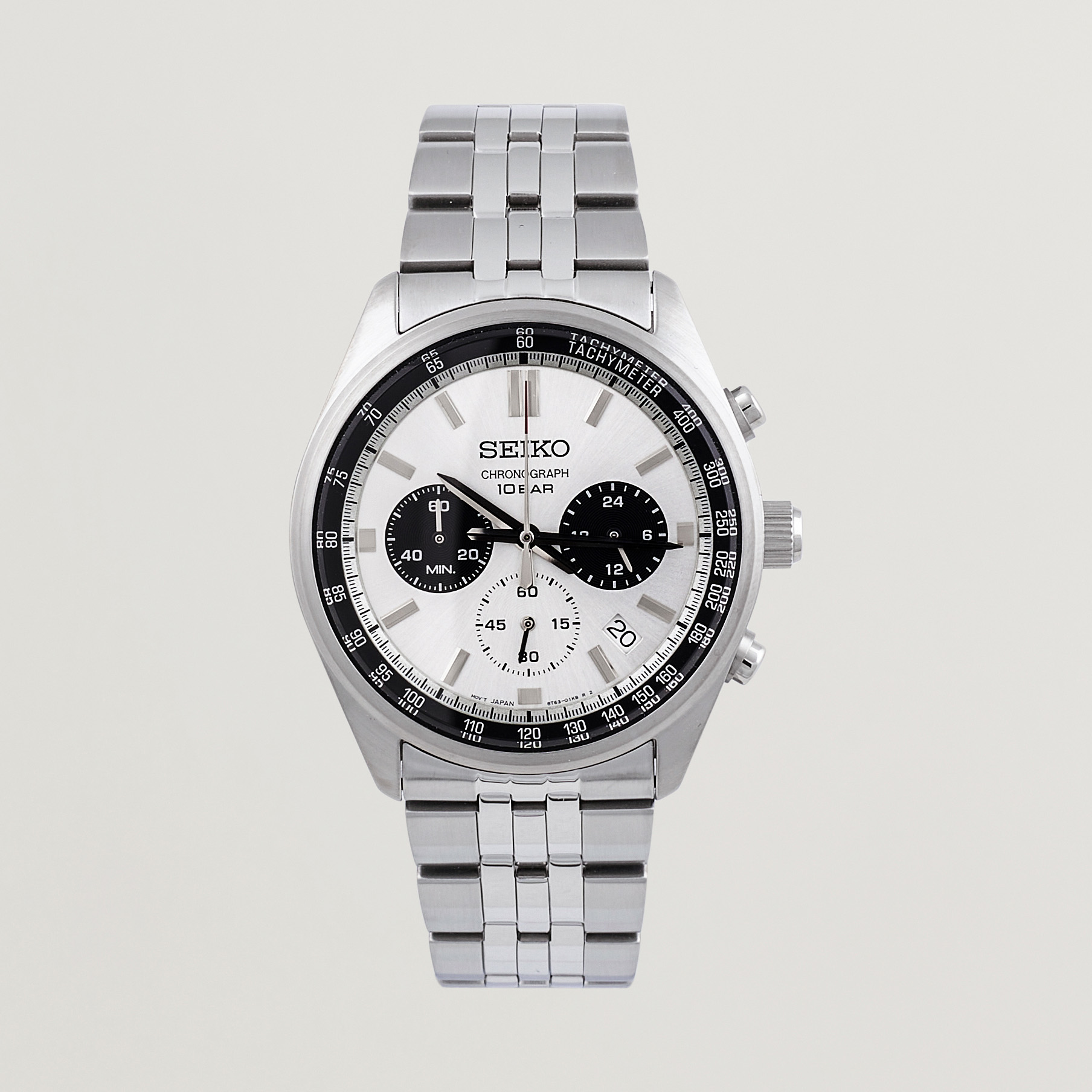 Seiko Chronograph 41mm Steel White Dial - CareOfCarl.dk