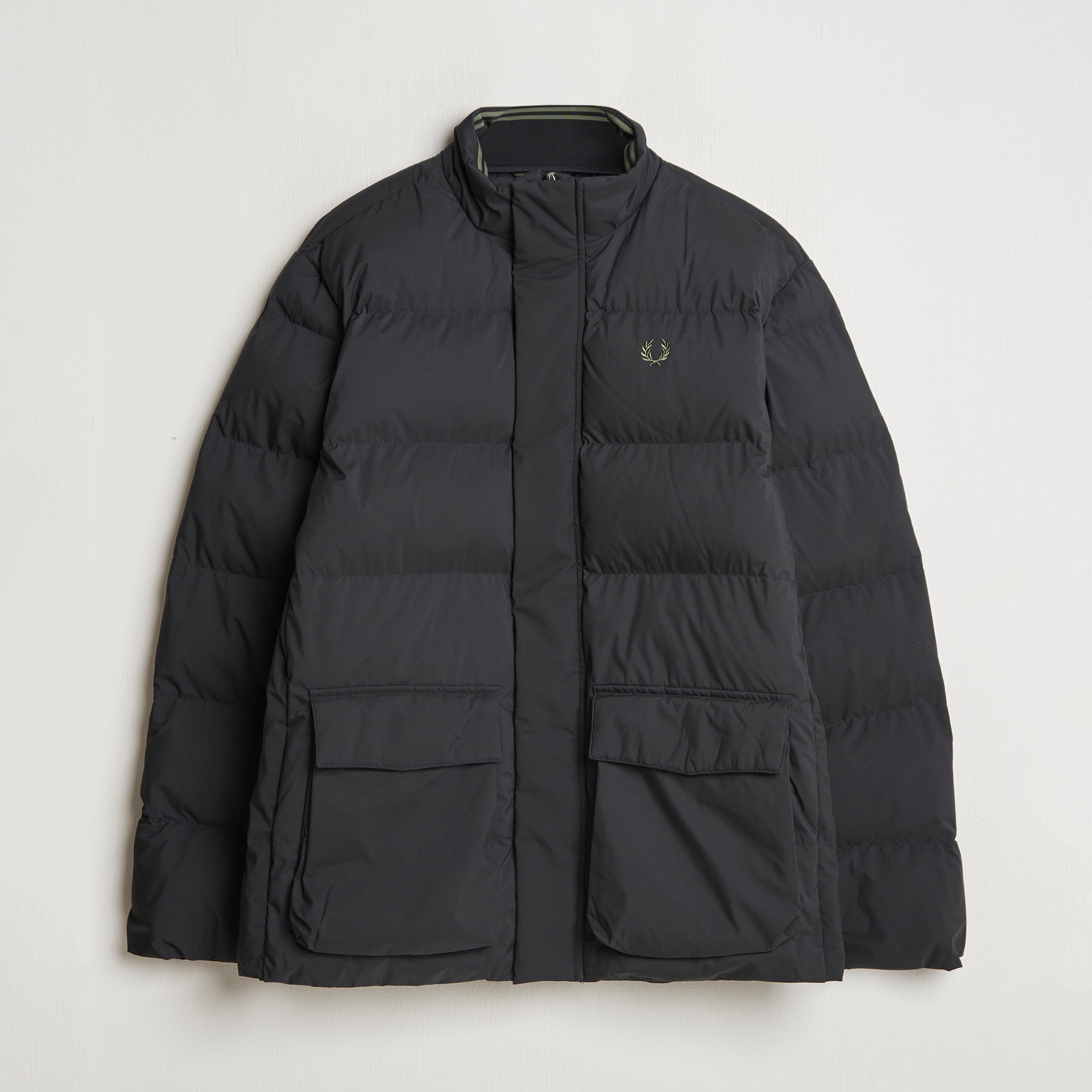 Fred Perry Padded Pocket Down Jacket Black - CareOfCarl.dk