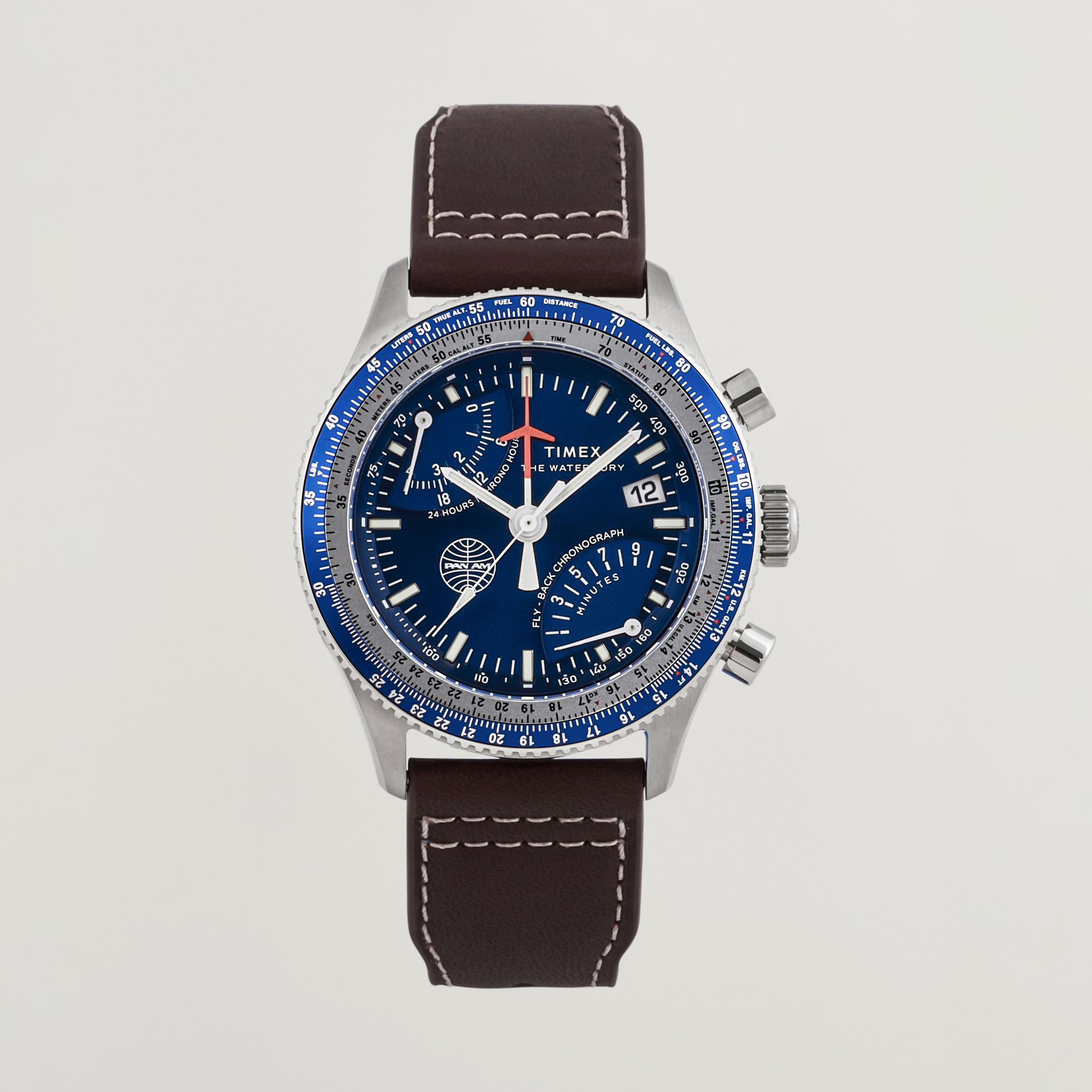 Timex Pan Am Flyback Chronograph 43mm Blue Dial - CareOfCarl.dk