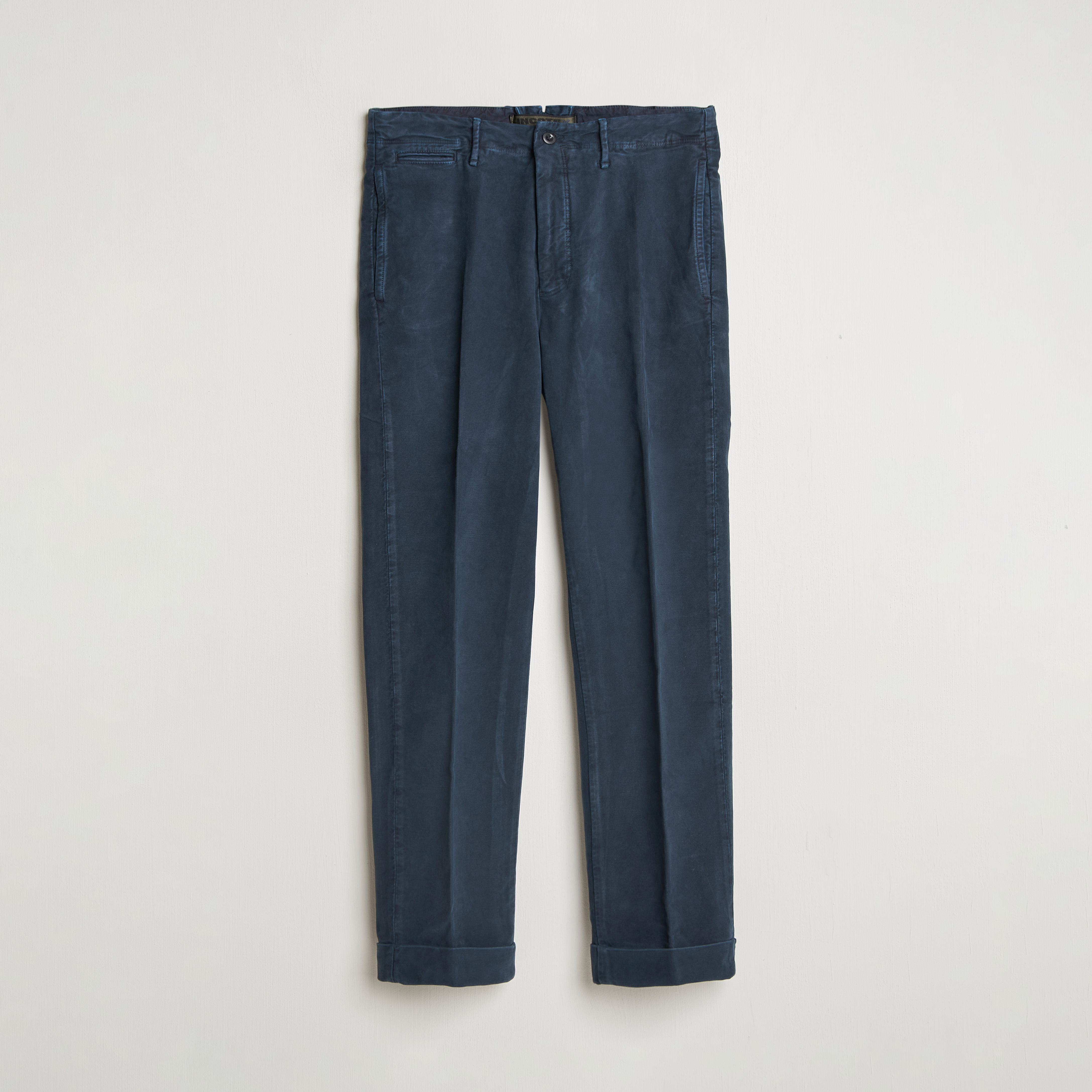 Incotex Regular Fit Moleskin Slacks Navy - CareOfCarl.dk