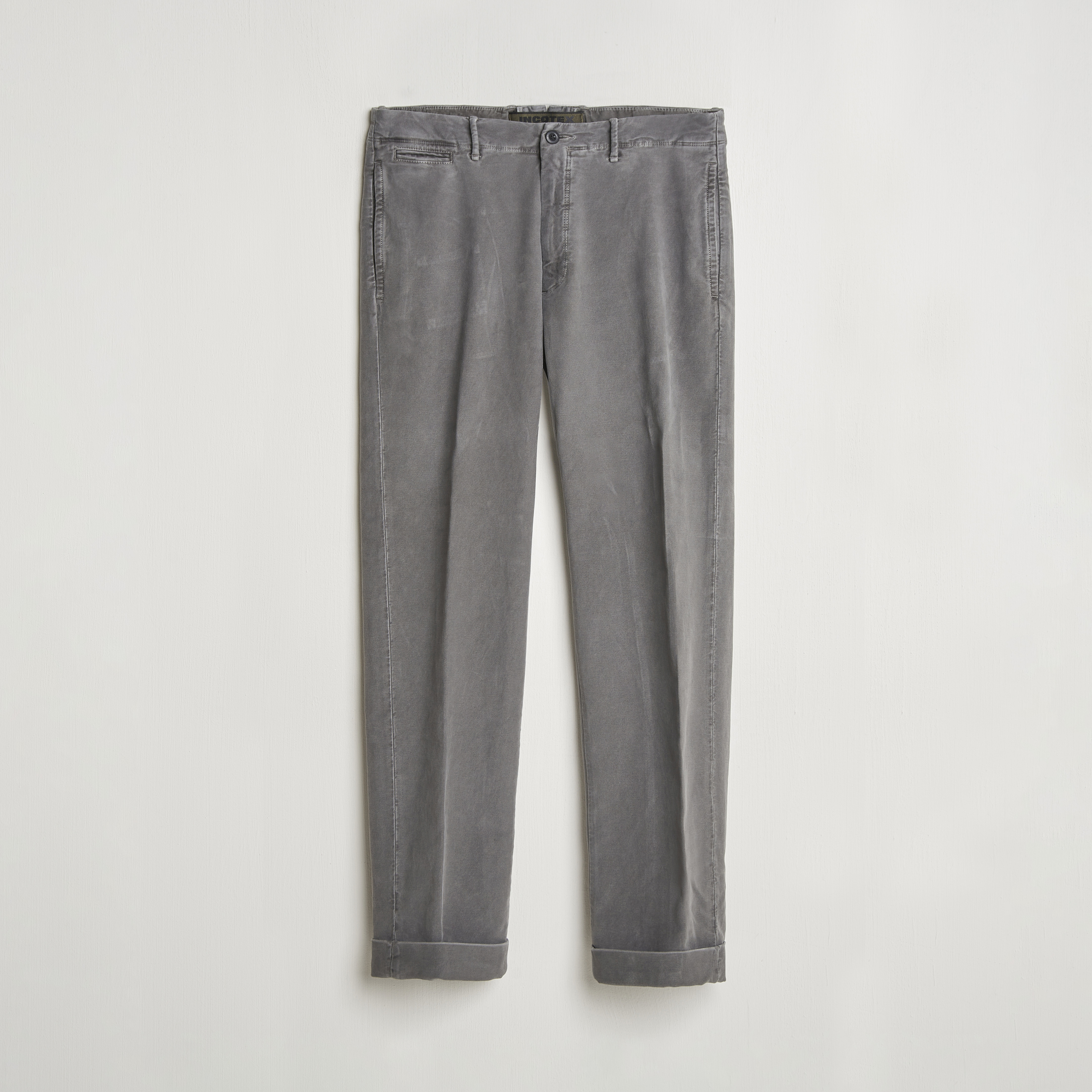 Incotex Regular Fit Moleskin Slacks Dark Grey - CareOfCarl.dk