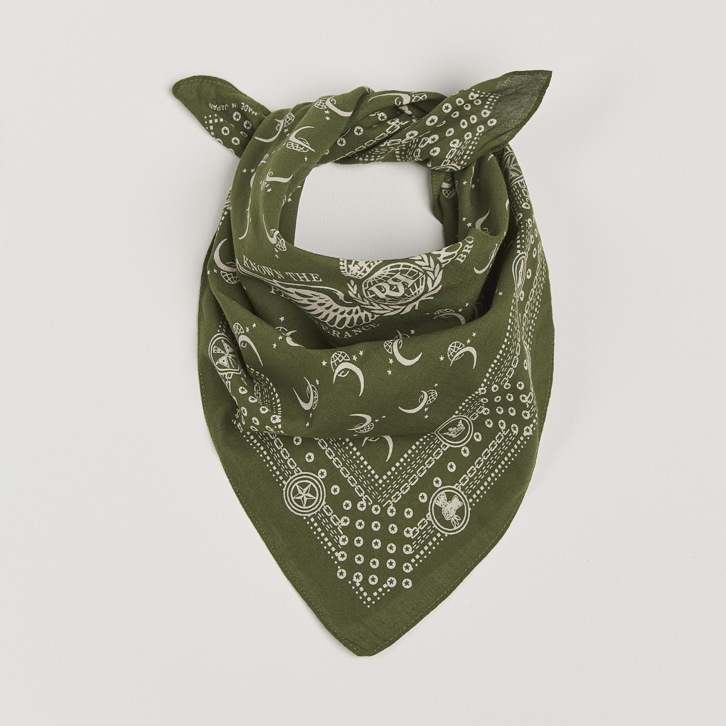 RRL Flight Bandana Olive/Cream - CareOfCarl.dk