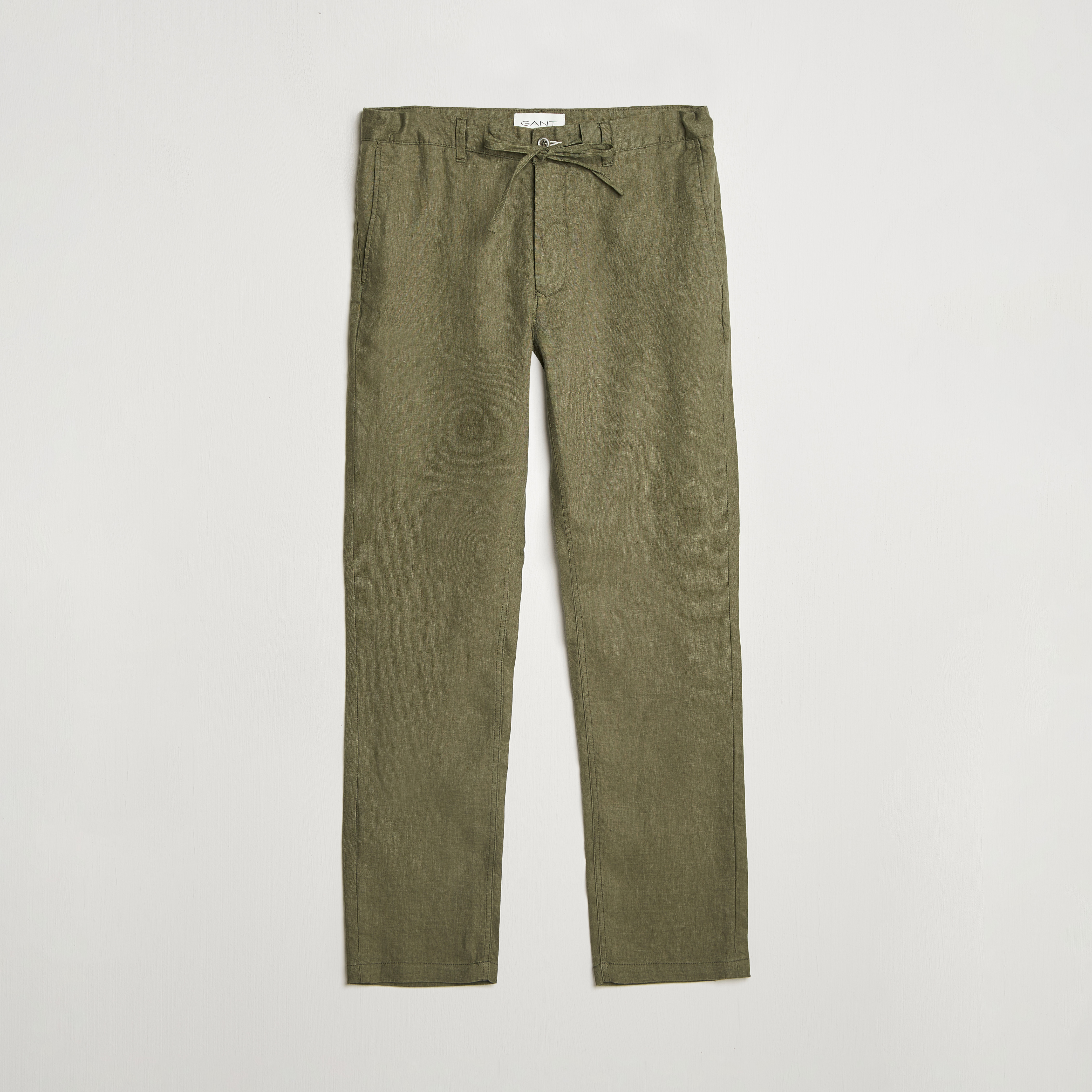 GANT Relaxed Linen Drawstring Pants Juniper Green - CareOfCarl.dk