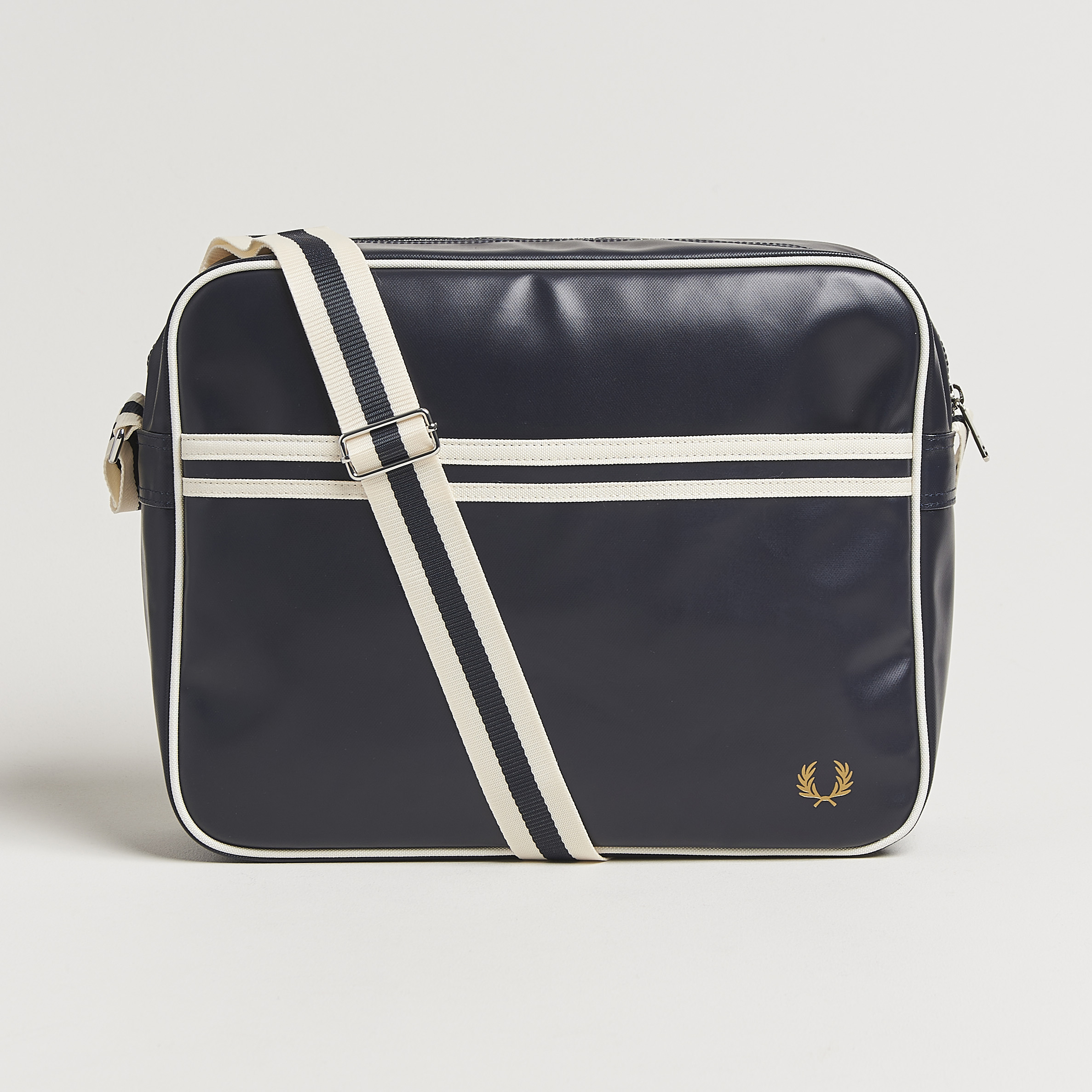 Fred Perry Classic Shoulder Bag Navy/Ecru - CareOfCarl.dk