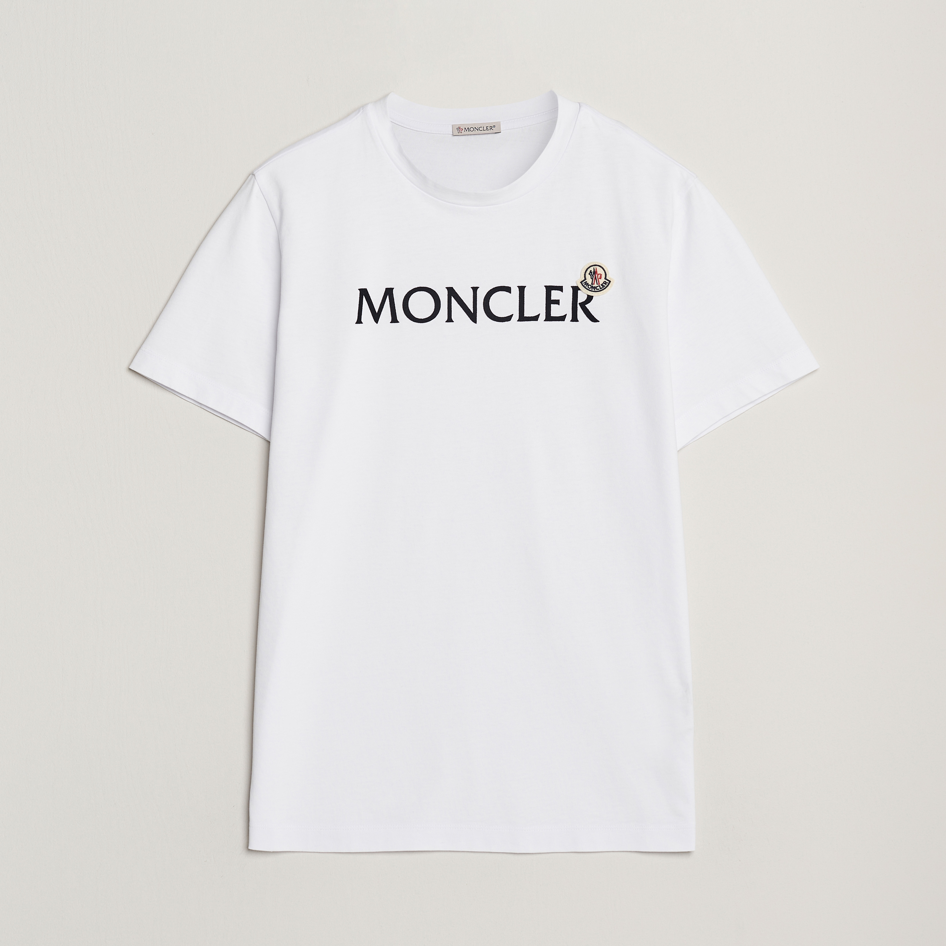 Moncler Lettering Logo T-Shirt White - CareOfCarl.dk
