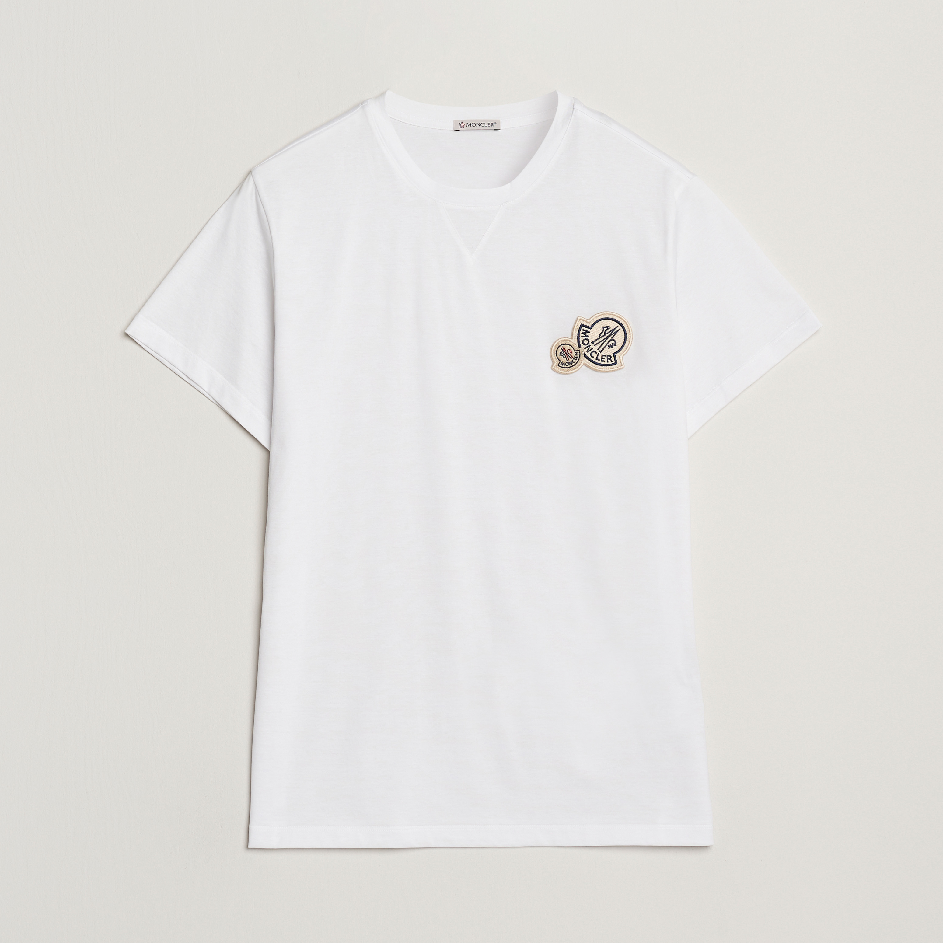 Moncler Double Logo T-Shirt White - CareOfCarl.dk