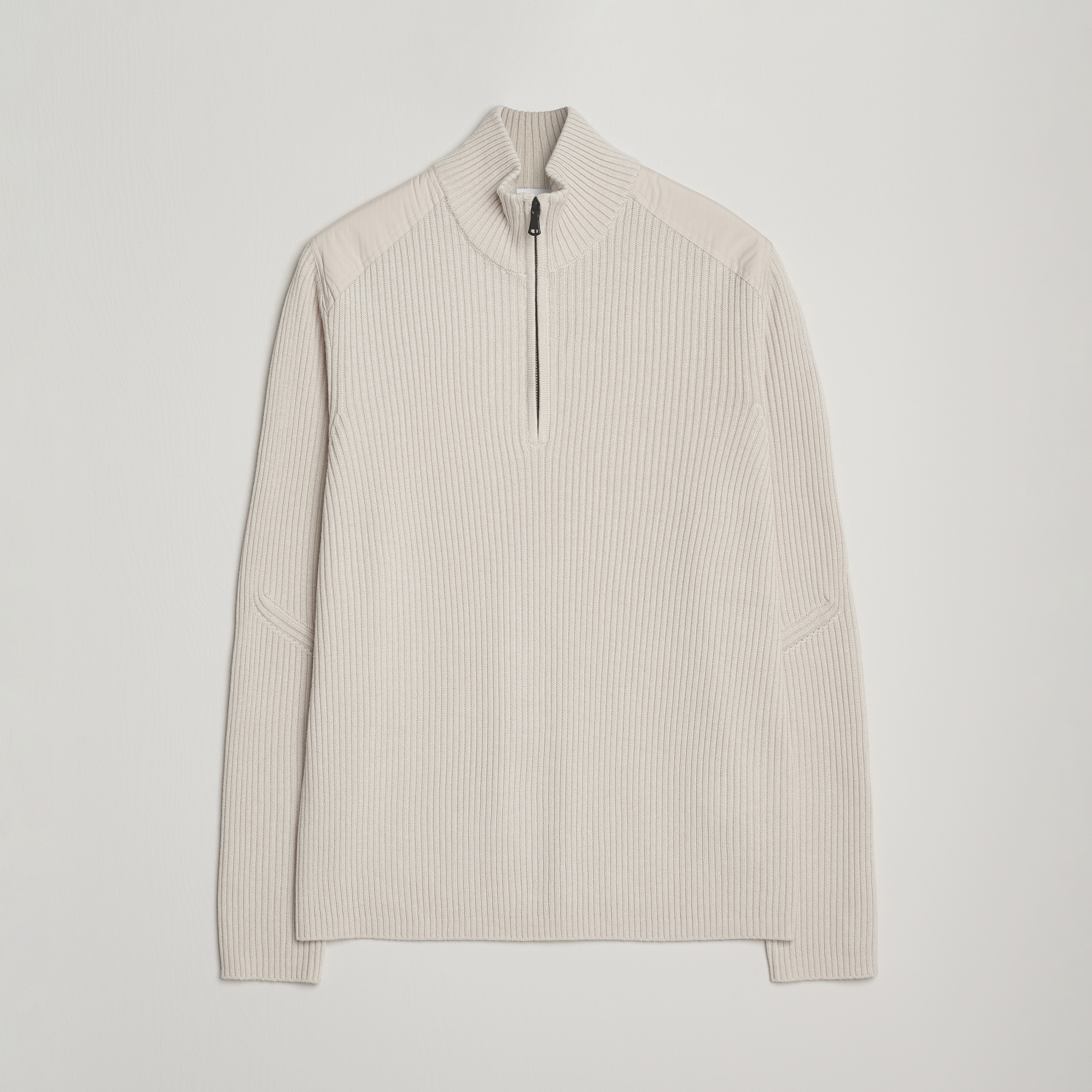 J.Lindeberg Martin Knitted Hybrid Half Zip Moonbeam - CareOfCarl.dk
