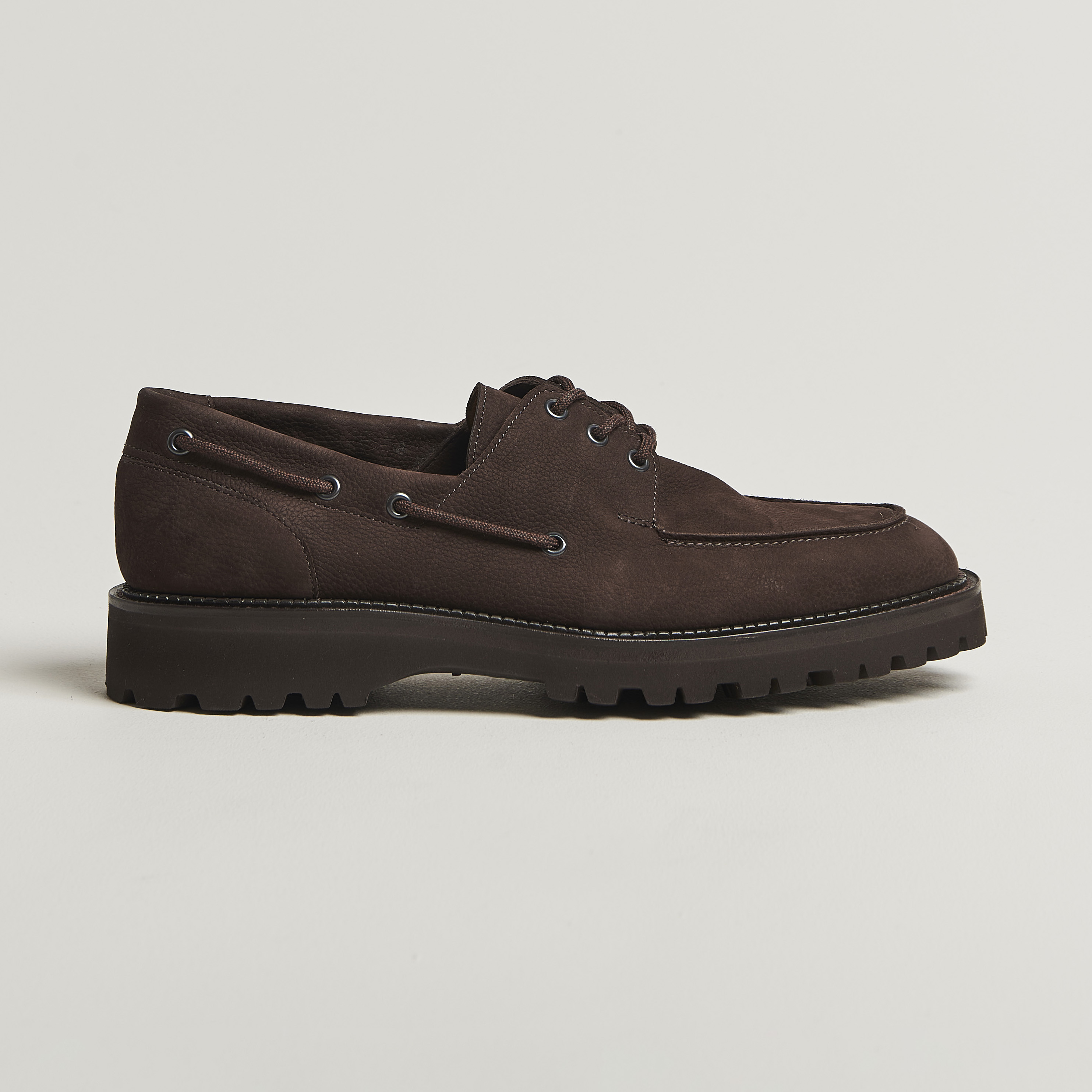 John Lobb Tide Moc Toe Derby Dark Brown Nubuck - CareOfCarl.dk