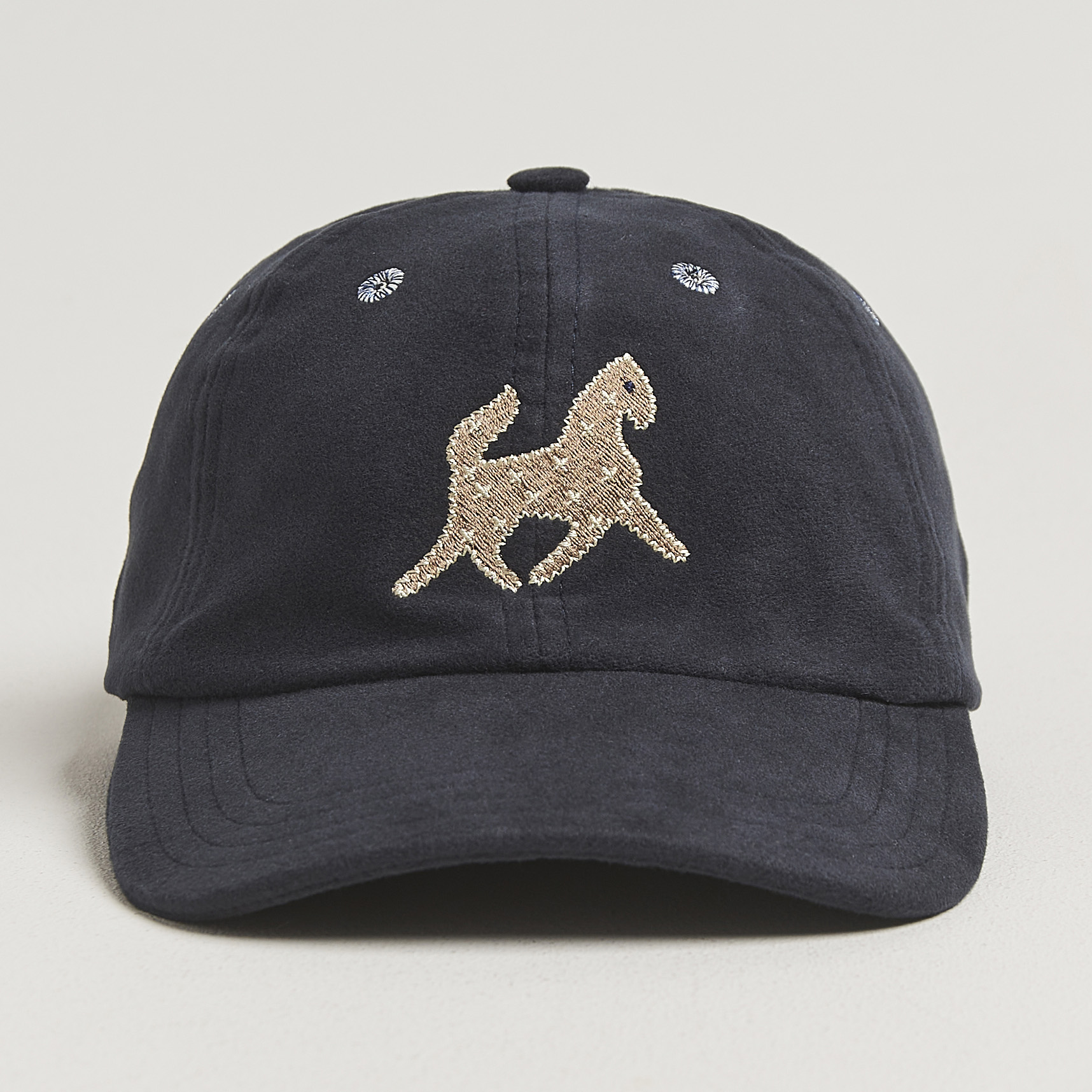 Drake's Horse Applique Moleskin Baseball Cap Navy - CareOfCarl.dk