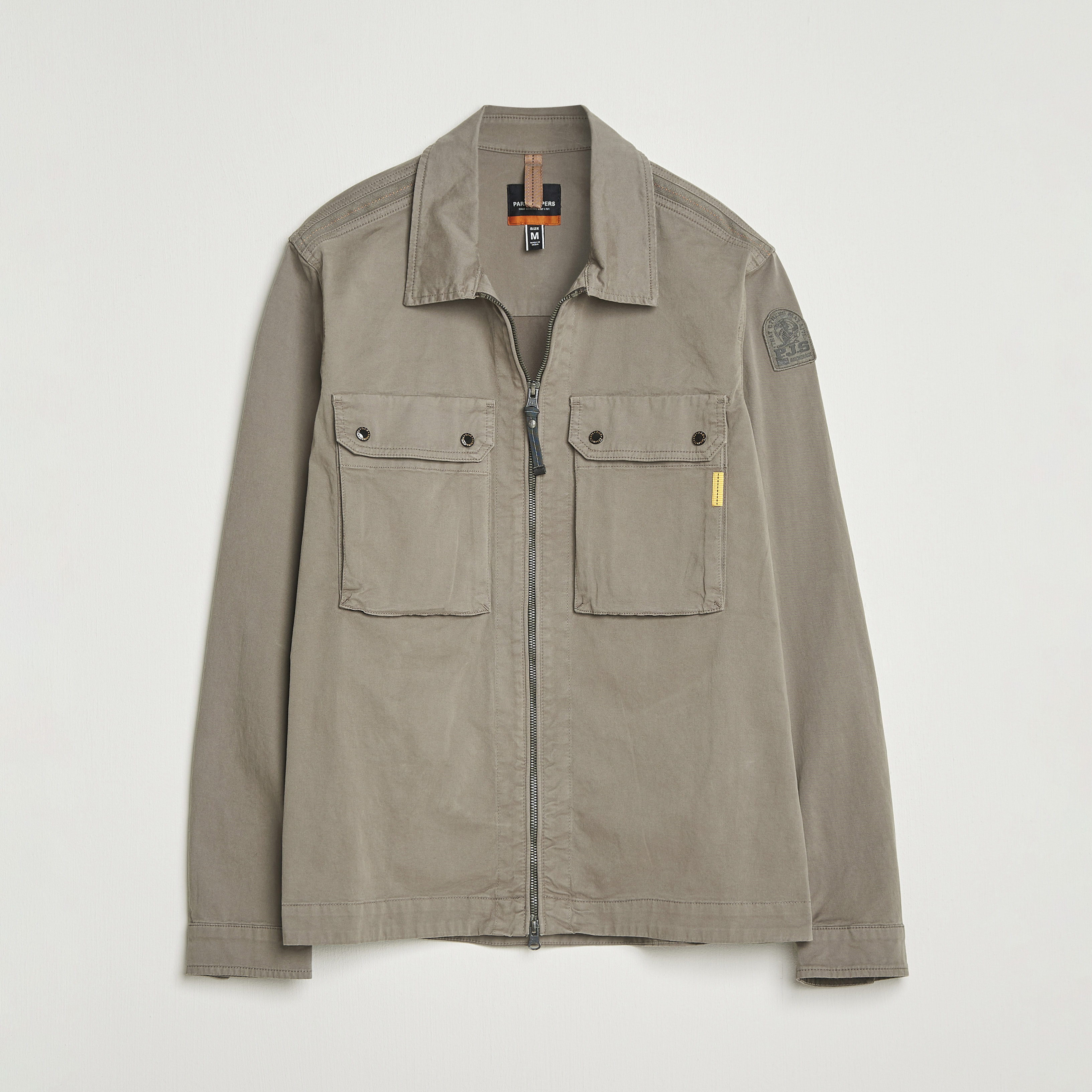 Parajumpers Tel Garment Dyed Claimer Shirt Jacket Olive Grey - CareOfCarl.d