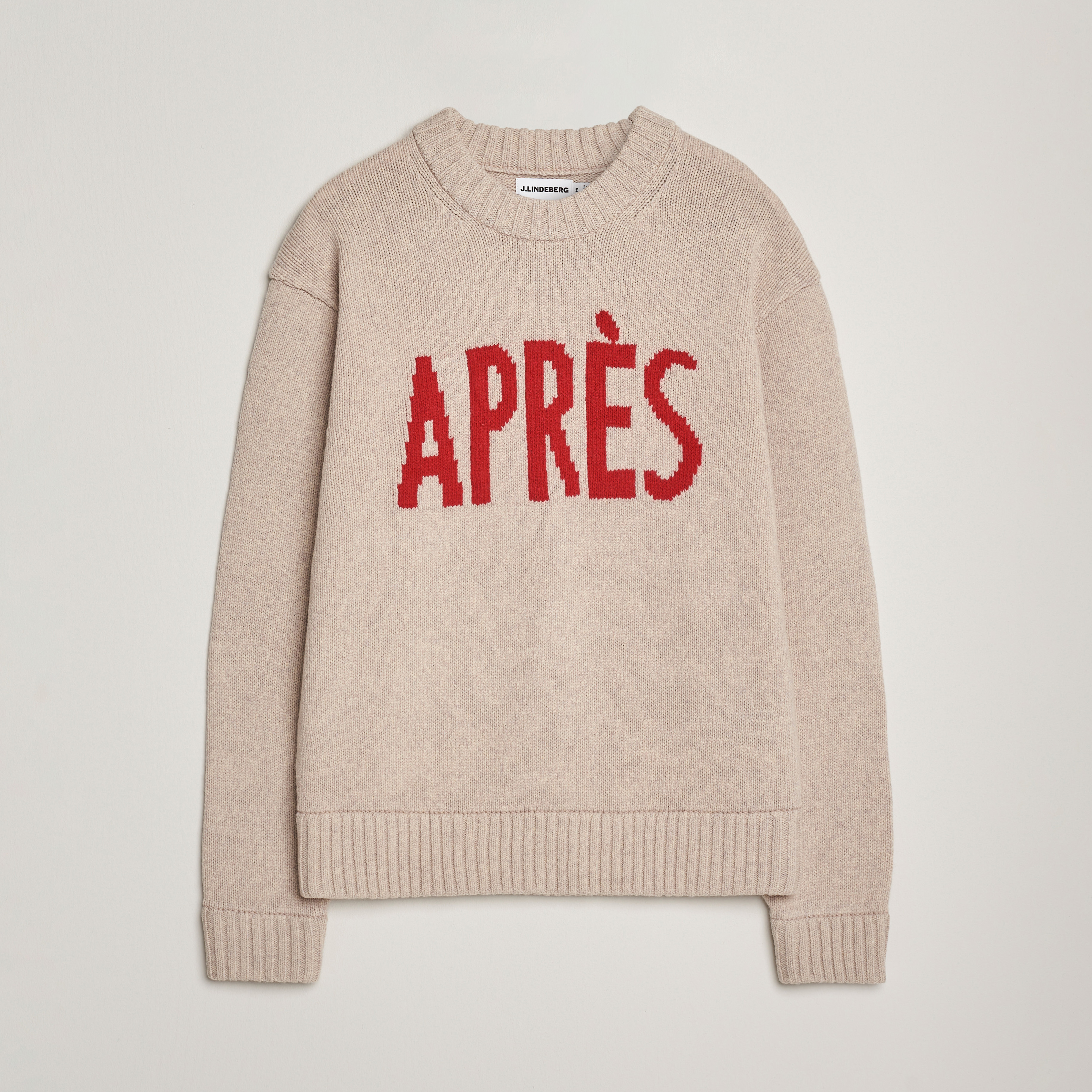 J.Lindeberg Fabian Graphic Knitted Sweater Moonbeam - CareOfCarl.dk