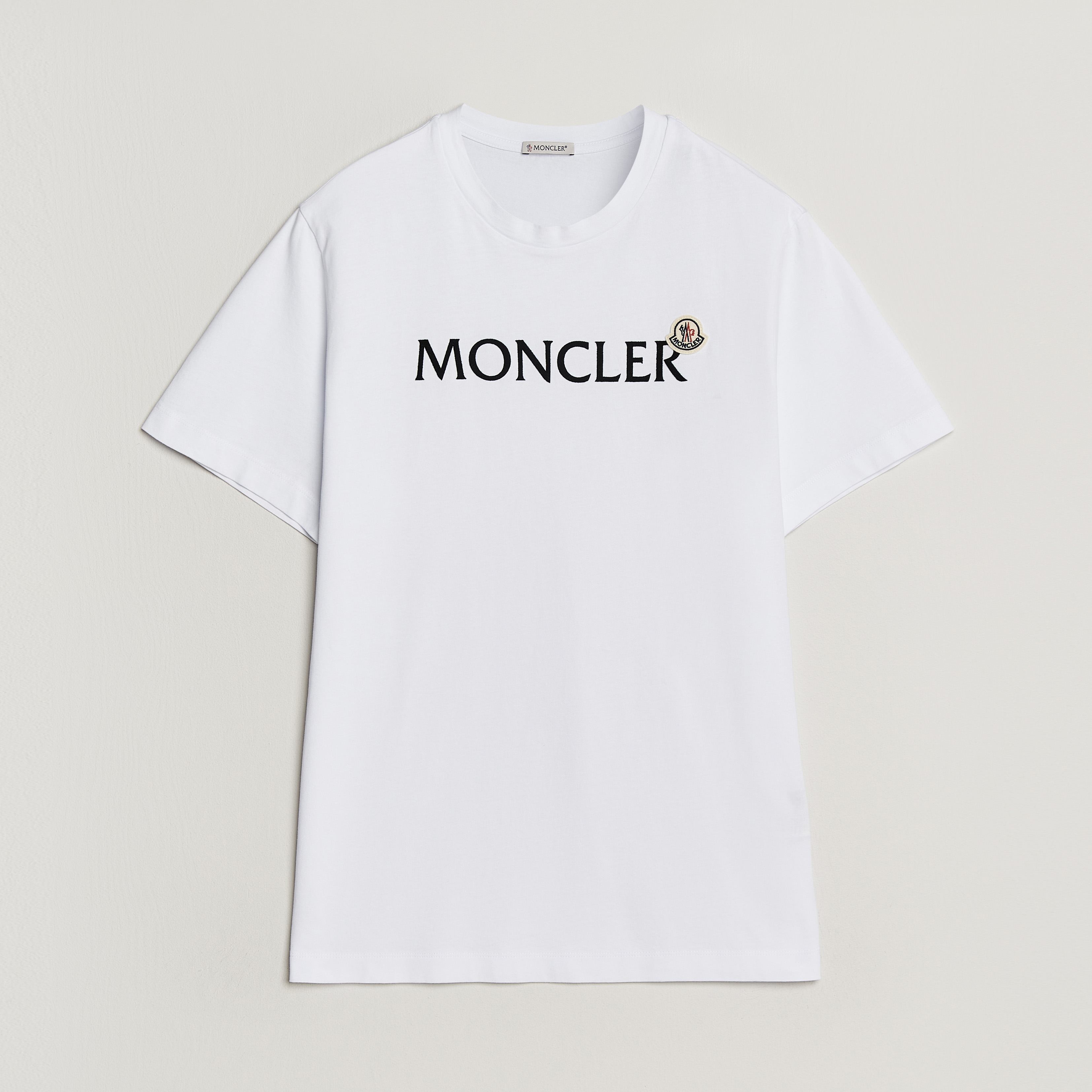 Moncler Lettering Logo T-Shirt White - CareOfCarl.dk