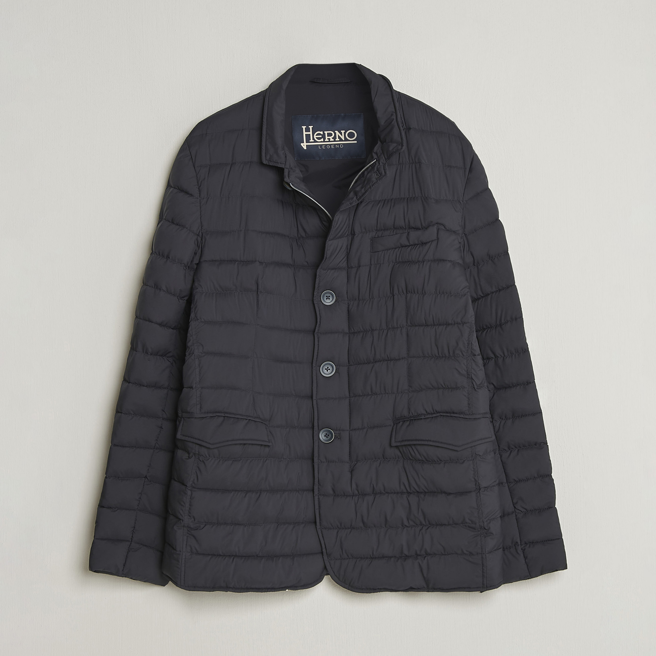 Herno Nuage Matt Nylon Blazer Navy - CareOfCarl.dk