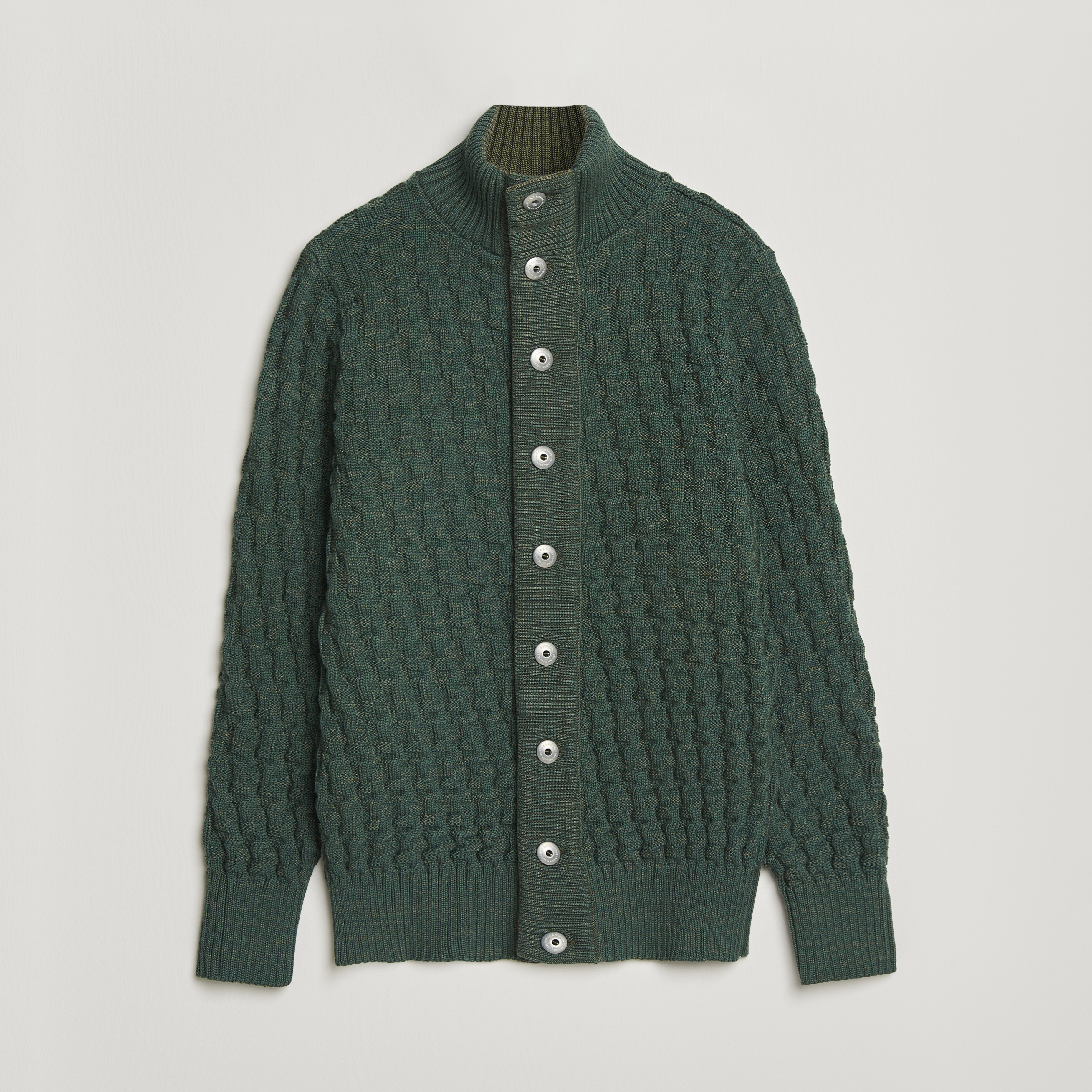 S.N.S. Herning Stark Cardigan Machine Green - CareOfCarl.dk