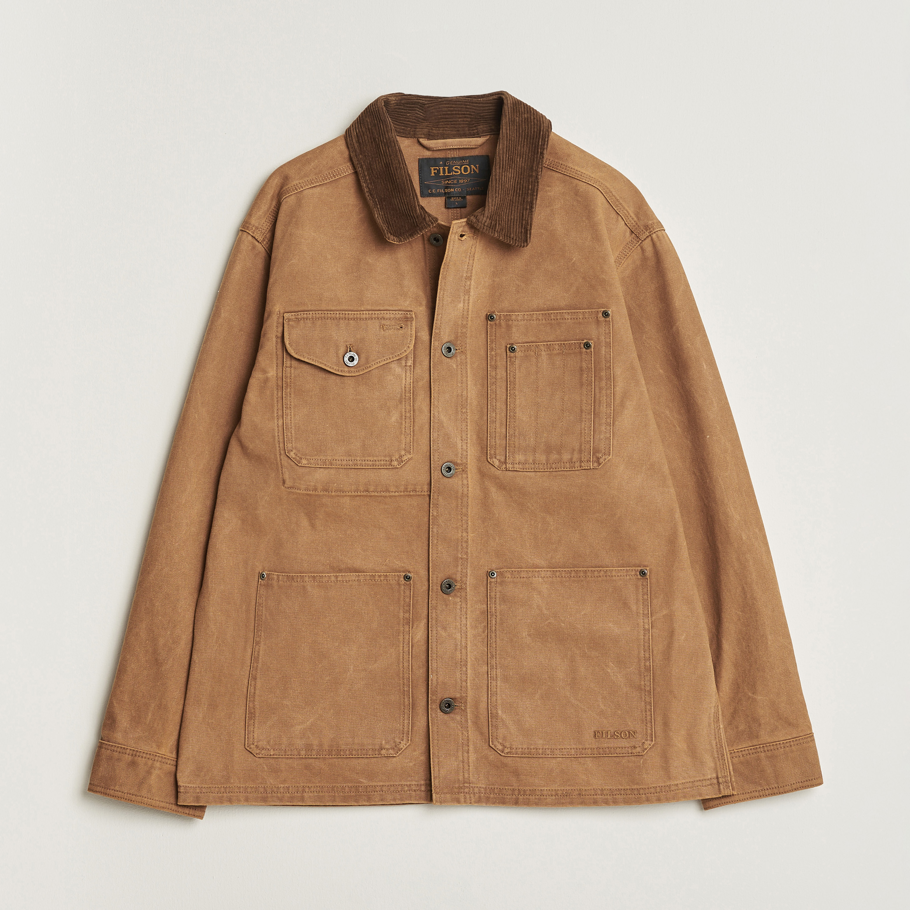 Filson Rustic Canvas Barn Coat Whiskey - CareOfCarl.dk