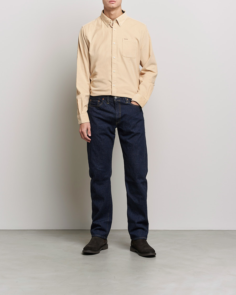 Barbour Lifestyle Ramsey Corduroy Shirt Dark Ecru - CareOfCarl.dk